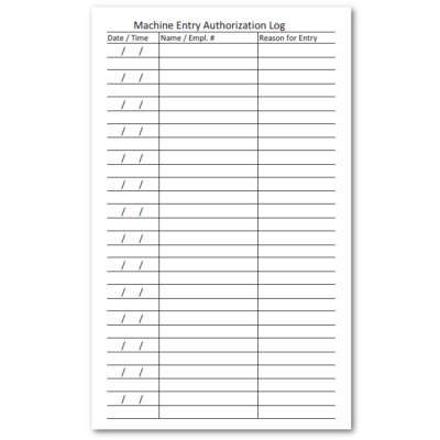 Machine Entry Authorization Log (MEAL) - Service Central Inc